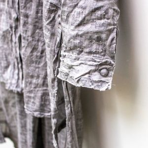 Modcloth | Tops | Ryu Gray Lace Back Button Down High Low Tunic | Poshmark